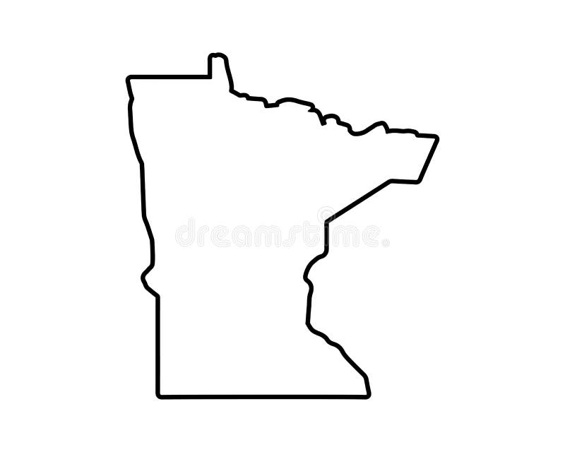 Minnesota Outline Map State Shape Stock Vector - Illustration of ...