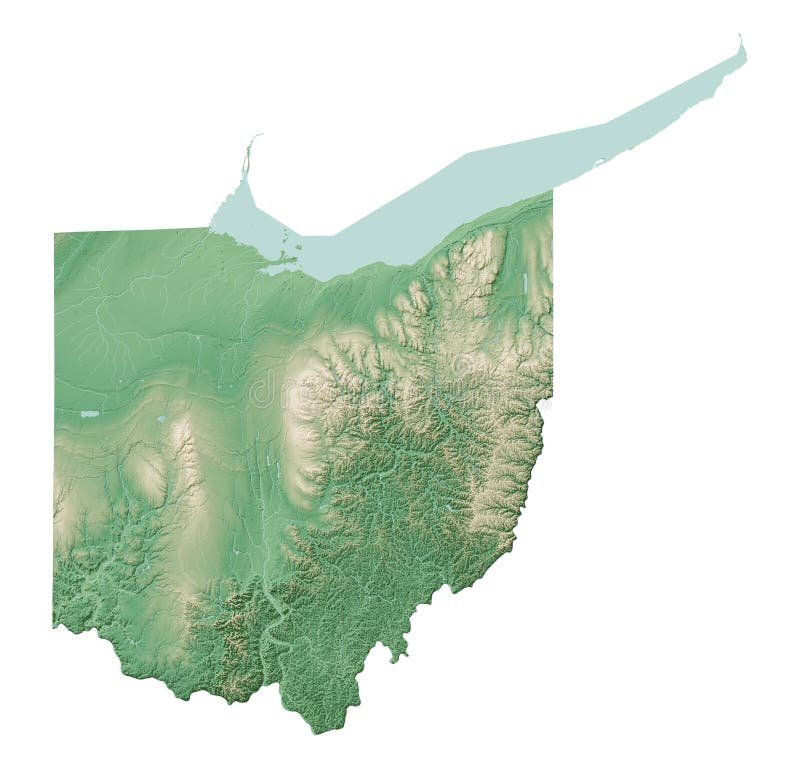 US State of Ohio Relief Map Stock Illustration - Illustration of shaded ...