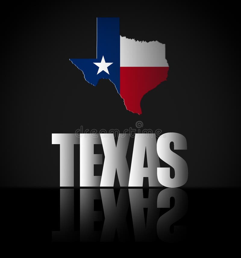US State of Texas - Map with Flag Illustration Stock Illustration ...