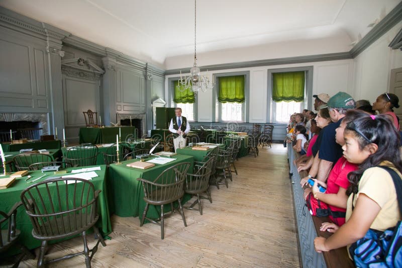 US Students in the Assembly Room Where Declaration of Independence and ...