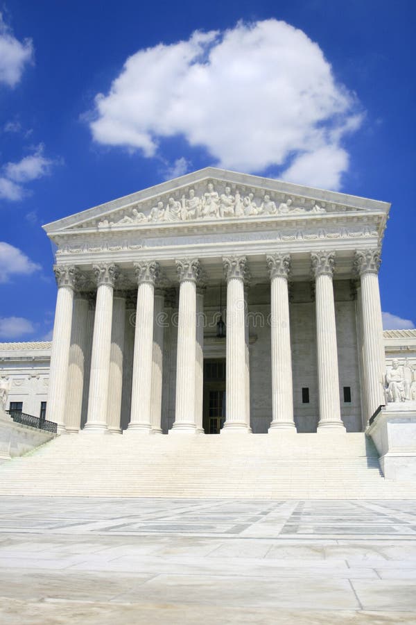 US Supreme Court, Front, Wide Angle Stock Photo - Image of column ...