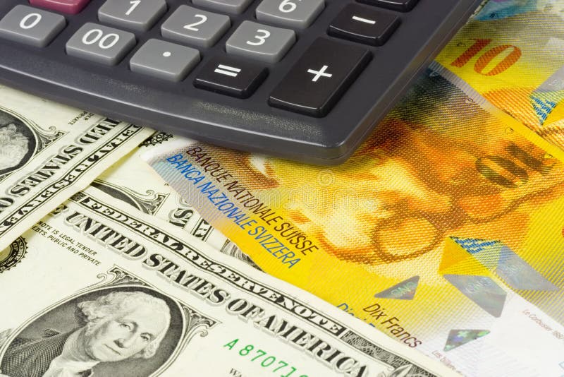 US and Swiss currency stock image. Image of currency, rate - 3328999