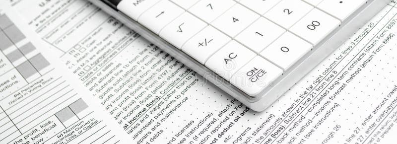 US Tax Form and Calculator. Tax Concept 2023 Stock Image - Image of ...