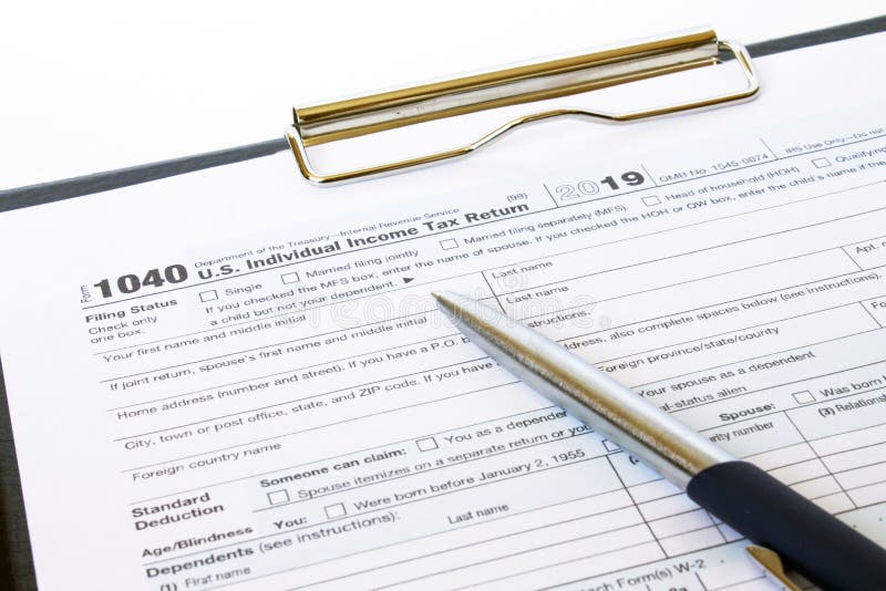 US Tax Form 1040 with a Silver Pen Editorial Stock Image - Image of ...