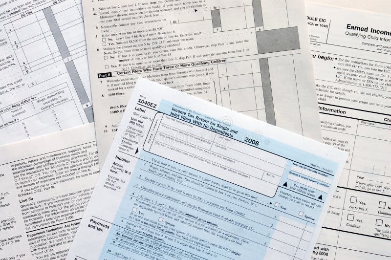 US Tax Forms stock photo. Image of document, closeup, 15th - 8027586