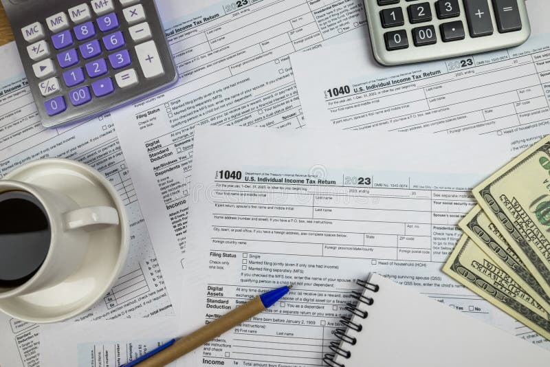 Us Tax Forms 1040. for 2023, Business Tax Time Editorial Photo - Image ...