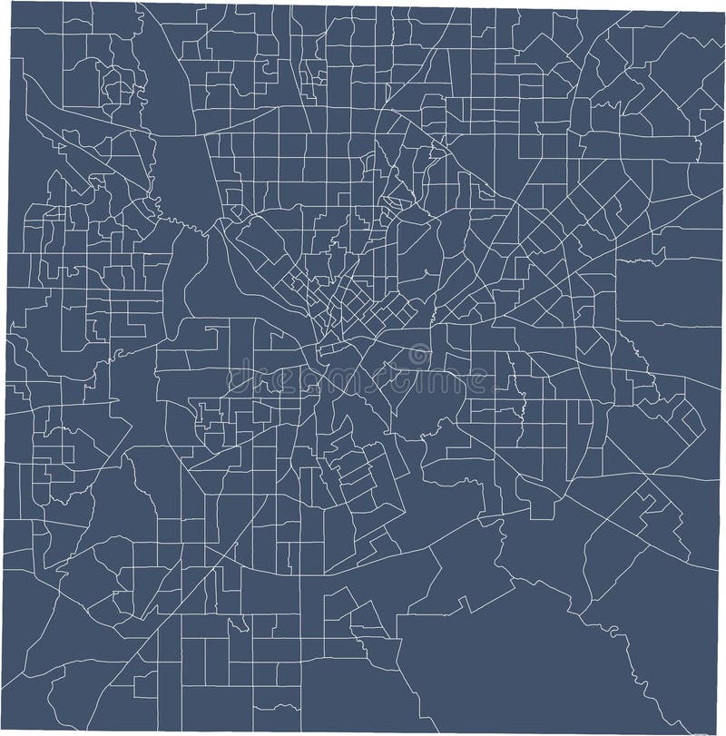 Dallas Map with Census Tracts for the County Stock Vector ...