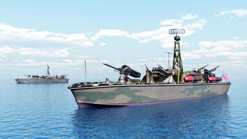 US Torpedo Boat of World War II Stock Illustration - Illustration of ...