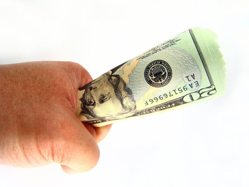 US Twenty Dollar Bills & Hand Stock Photo - Image of cost, financial ...