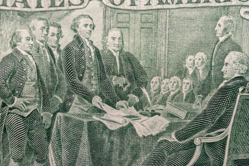 US Two Dollar Bill. Back Side Stock Image - Image of rich, banknote ...