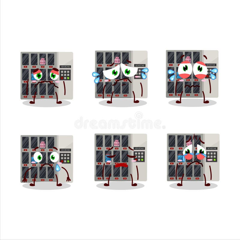 Among Us Vending Machine Cartoon Character with Sad Expression Stock ...