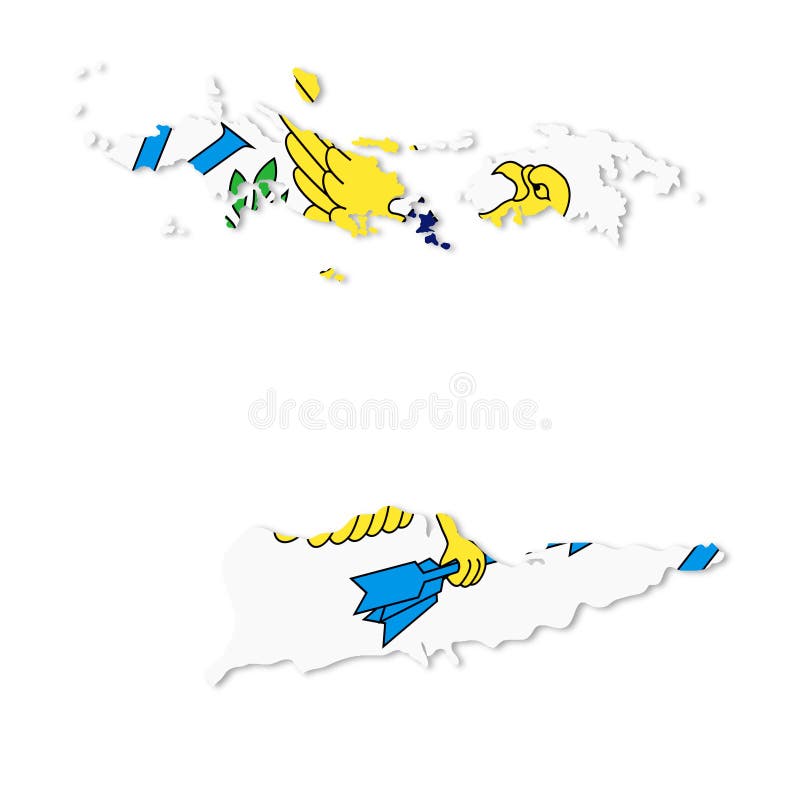 US Virgin Islands flag map stock illustration. Illustration of sign ...