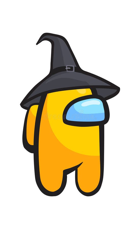 Among Us in Witch Hat. Halloween Character, Game Astronaut, Vector ...