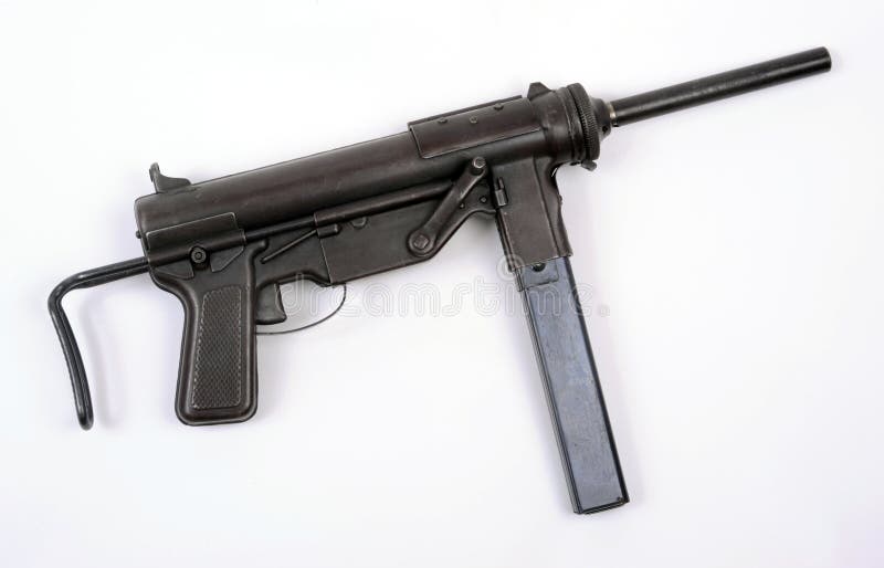 US WW11 M3 sub machine gun stock image. Image of american - 19529723