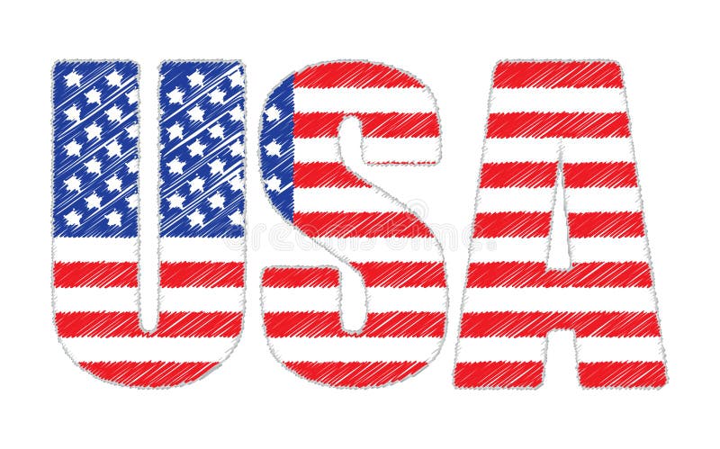 USA Letters, Word with Flag Background Stock Illustration ...