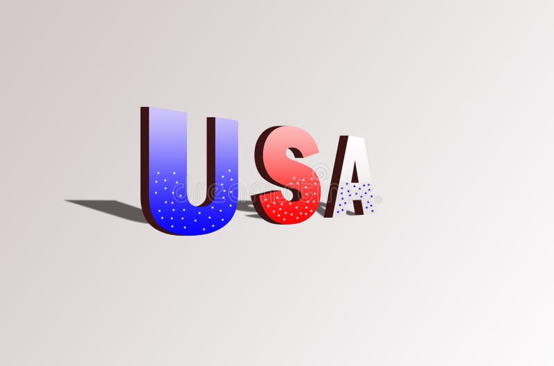 USA 3d text stock illustration. Illustration of text - 16555807