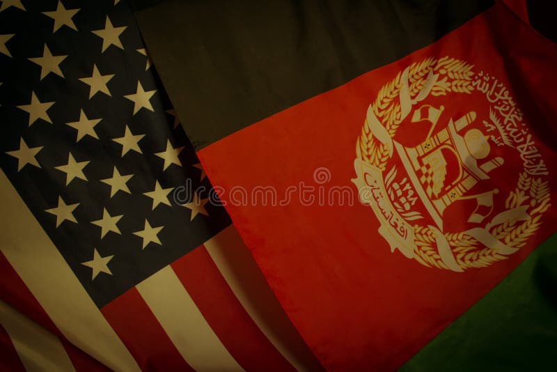 Usa and Afghanistan flags stock photo. Image of military - 231328482