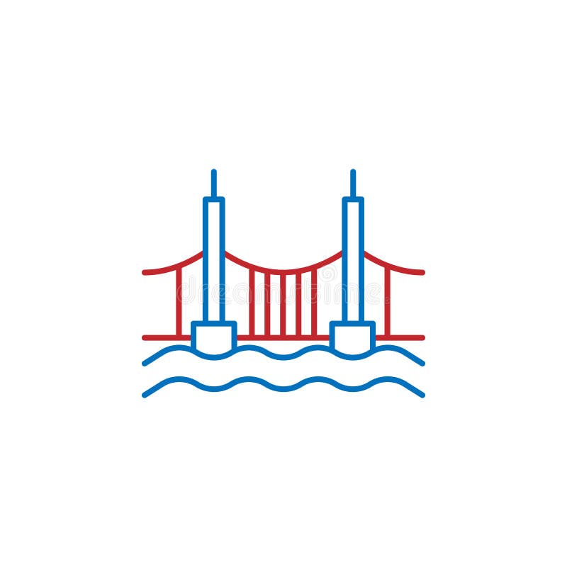 USA, America, Bridge Icon. Element of USA Culture Icon. Thin Line Icon ...