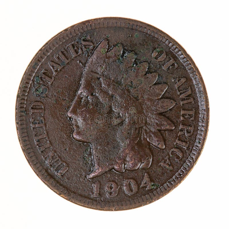 1904 USA American One Cent Coin Stock Photo - Image of funds, dollar ...