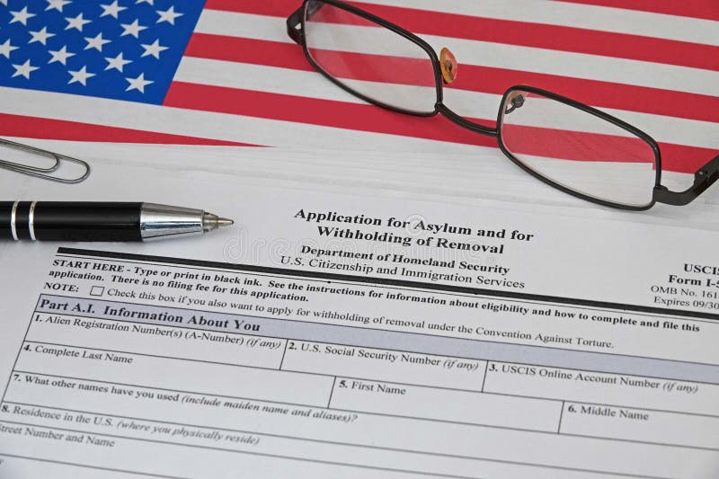 USA Application for Asylum and for Withholding of Removal Paperwork ...