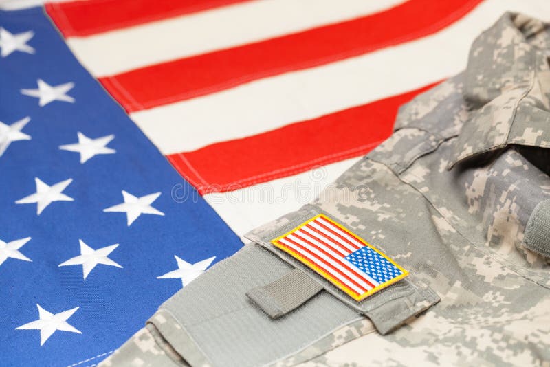 USA Army Uniform with Chevron Over Flag Stock Photo - Image of holiday ...