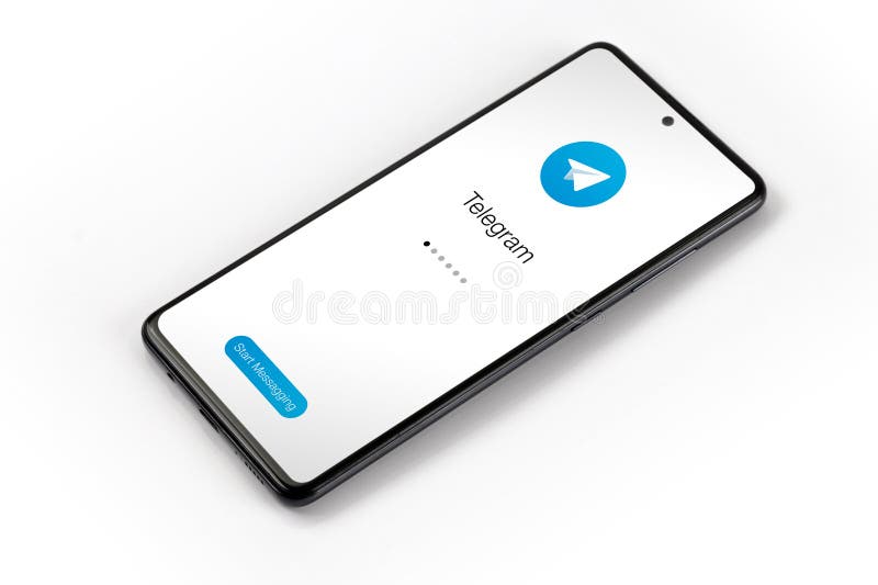Telegram Social Software, Example of a Mobile Phone with the Initial ...