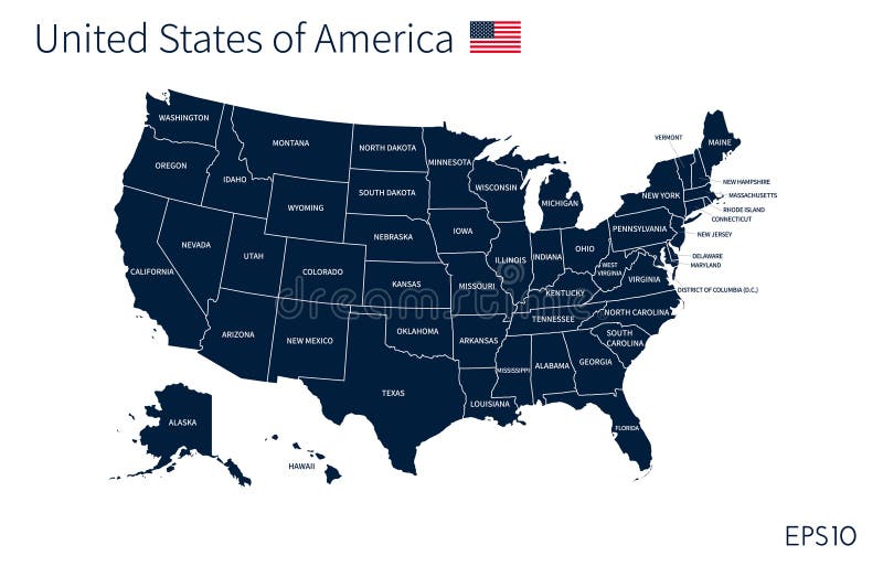 US Map. American Infographics Template, with Separated States and State ...