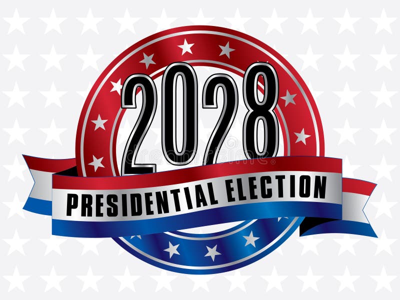 2028 Presidential Election Icon in Red, Blue and Silver Mettalic Colors ...