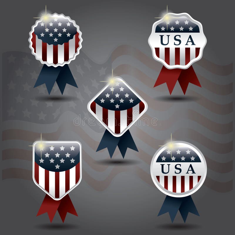 Usa Badge Collection. Vector Illustration Decorative Background Design ...