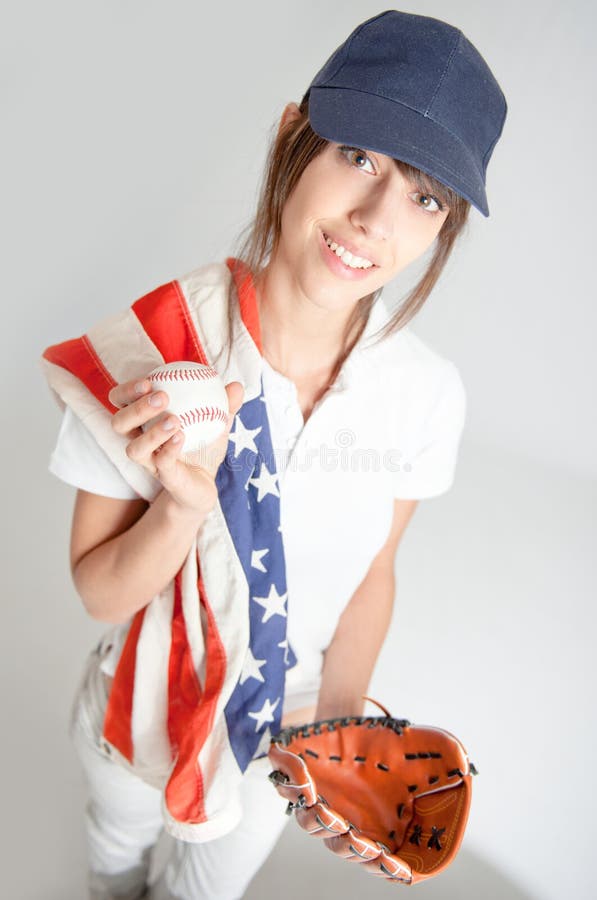 USA baseball fan stock photo. Image of smiling, patriotism - 20191532