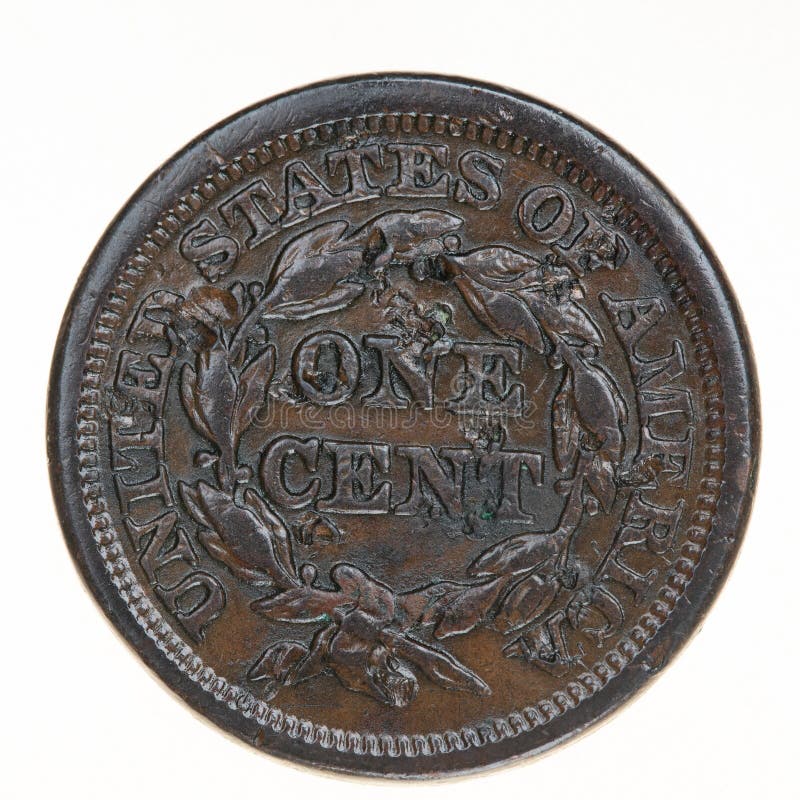 1851 USA Bronze One Cent Coin Stock Photo - Image of financial ...