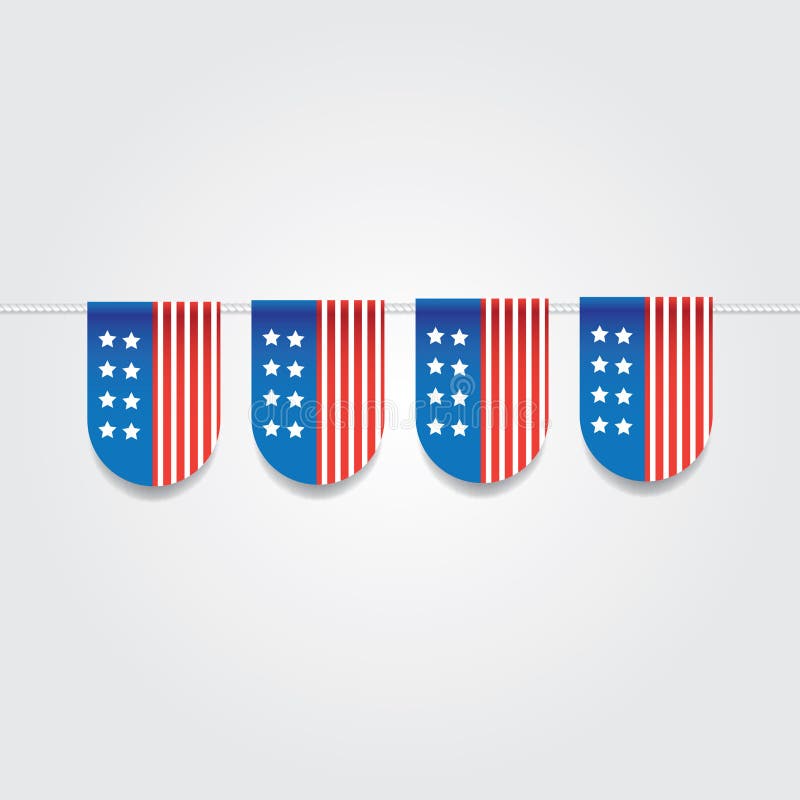 USA Bunting Flags Illustration. Stock Illustration - Illustration of ...