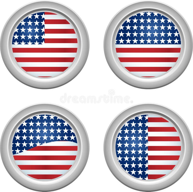 Patriotic Buttons - USA stock vector. Illustration of fourth - 3990225