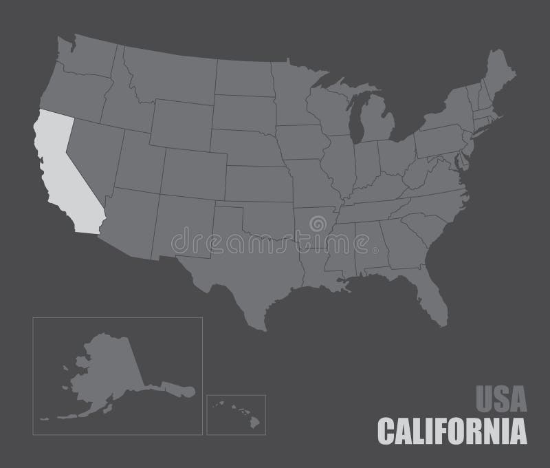 Map of USA with Highlighted California State Map Stock Vector ...
