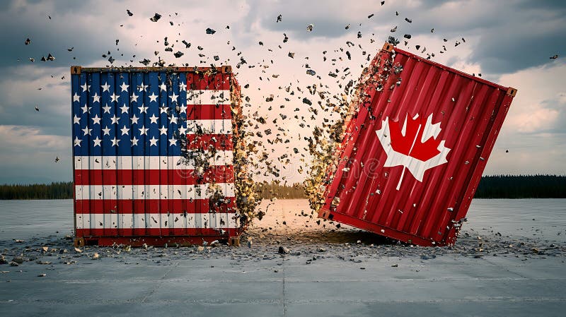 USA and Canada Trade Containers Exploding in a Showdown Stock ...