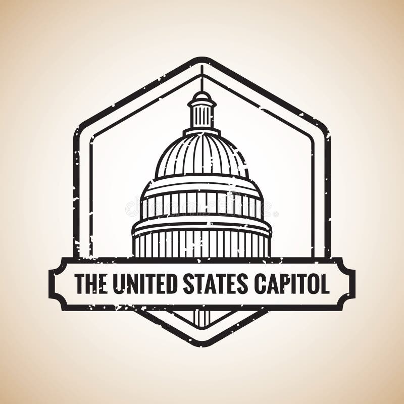 Usa Capitol Label. Vector Illustration Decorative Design Stock Vector ...