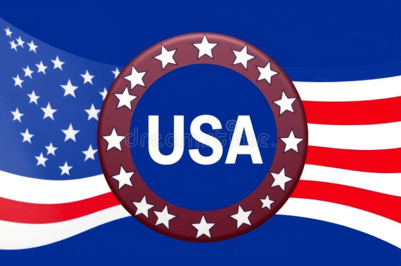 USA Circular Flag Icon Logo Stock Illustration - Illustration of ...