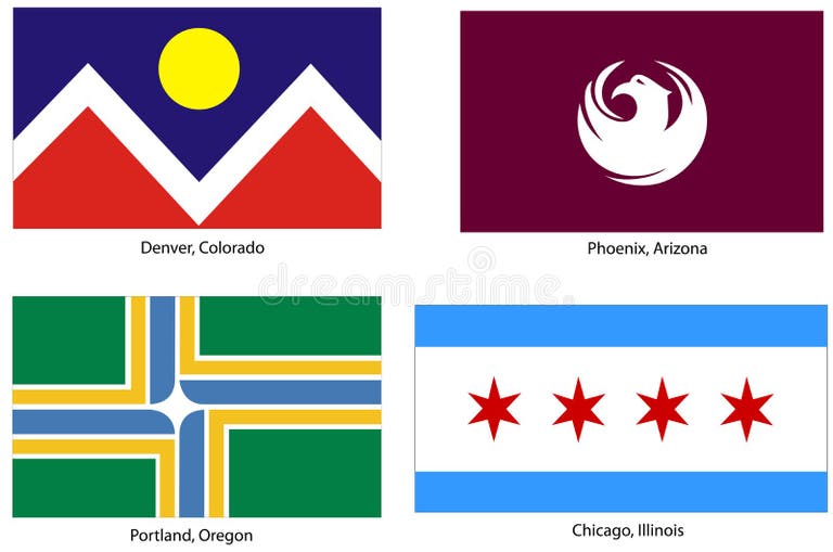 USA city flags set stock vector. Illustration of america - 21543329