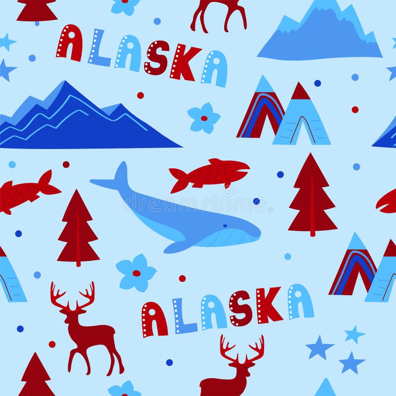 USA Collection. Vector Illustration of Alaska Theme Stock Vector ...