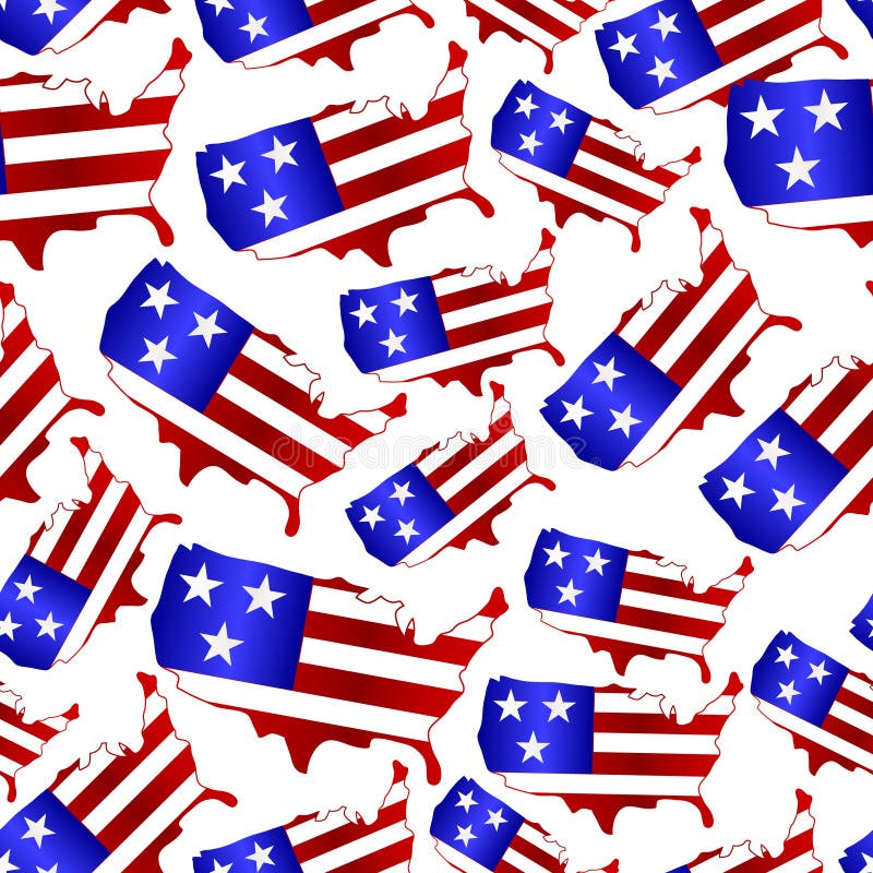 Usa Colors Map Shape Celebration Seamless Pattern Eps10 Stock Vector ...