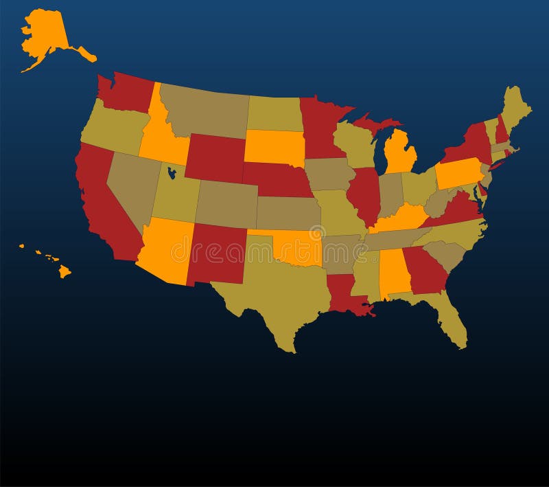 USA vector map stock vector. Illustration of government - 1131245