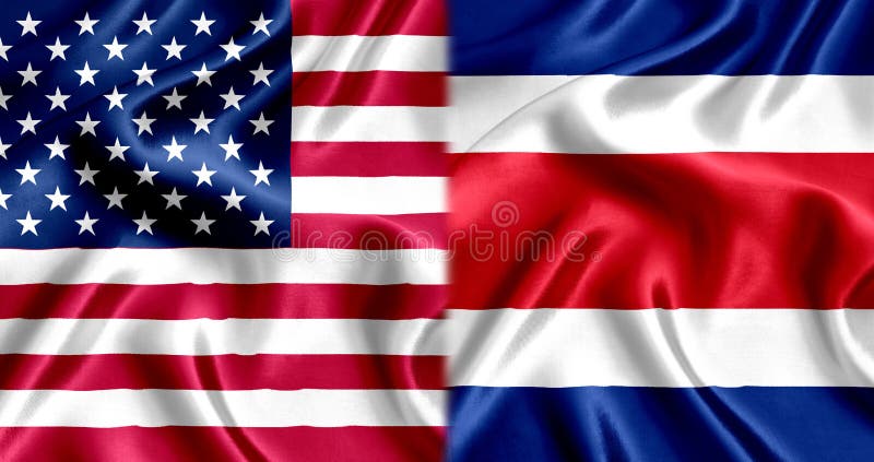 USA and Costa_Rica Flag Silk Stock Illustration - Illustration of rica ...