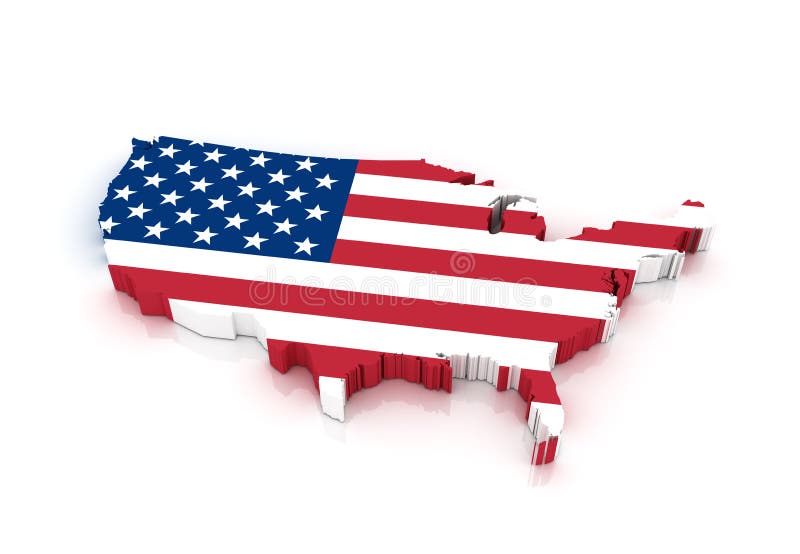 USA Country Shape with Flag Stock Illustration - Illustration of color ...