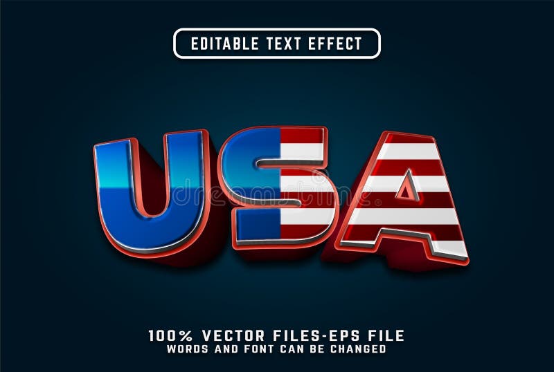 USA 3d Text Effect Premium Vectors Stock Vector - Illustration of ...