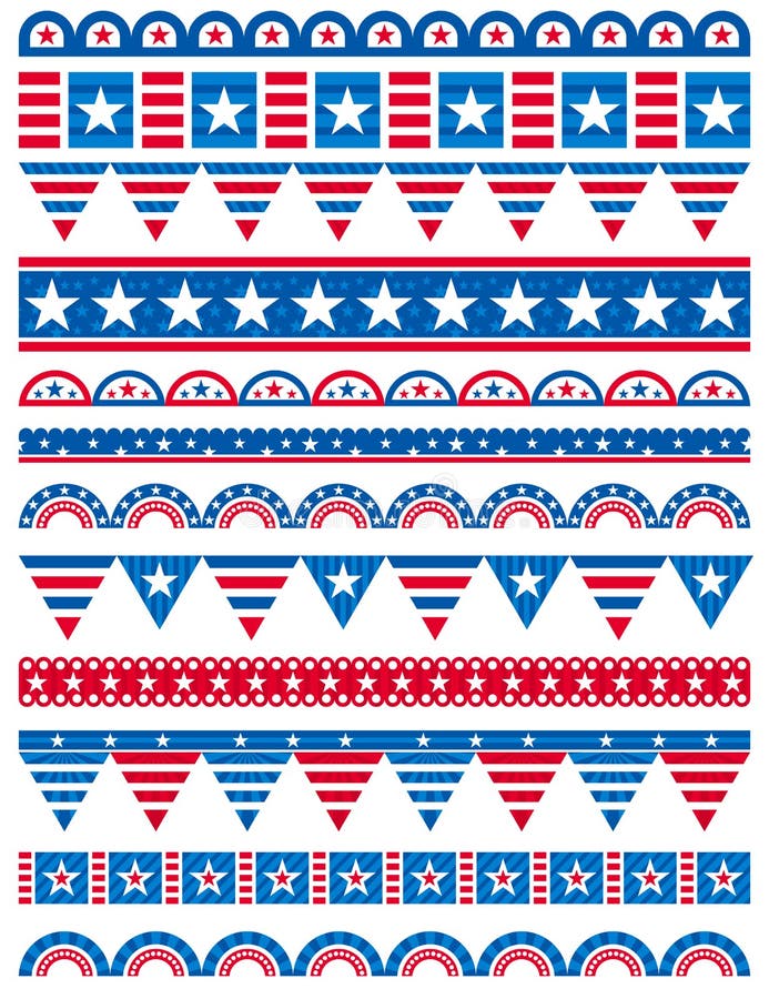 4th of July borders stock illustration. Illustration of fourth - 136517