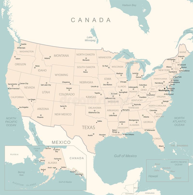 USA - Detailed Map with Administrative Divisions Country Stock ...