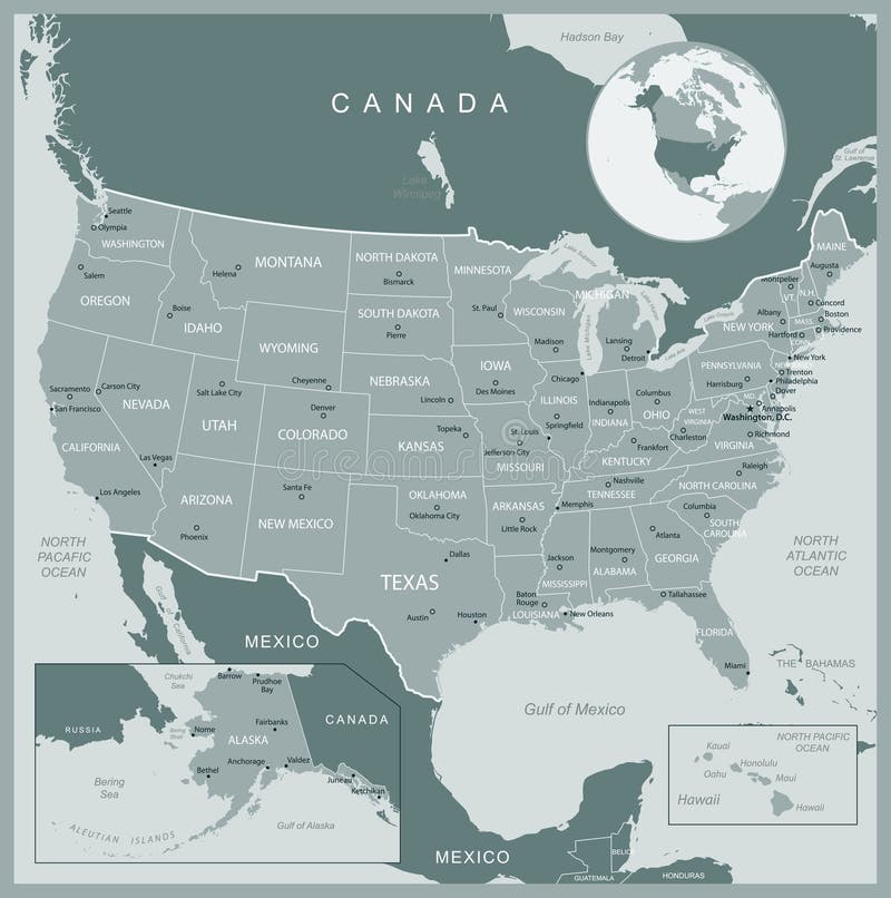 USA - Detailed Map with Administrative Divisions Country. Vector ...