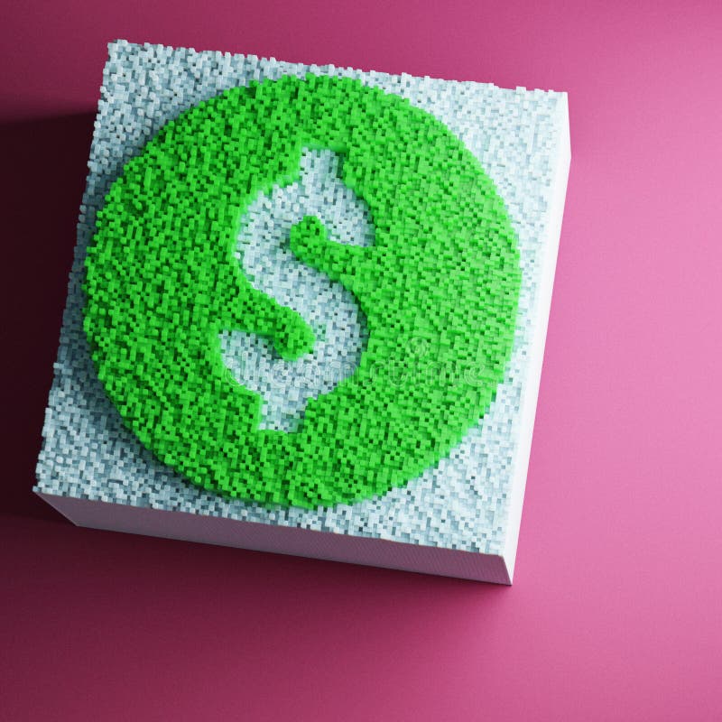 USA Dollar Logo Illustration with Blocks Stock Illustration ...