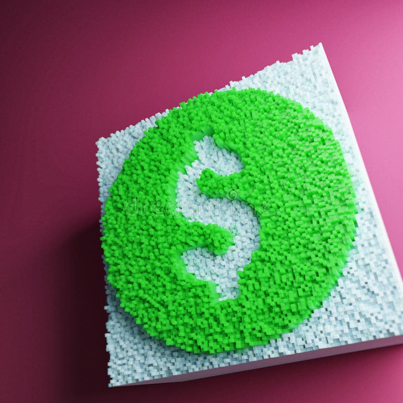 USA Dollar Logo Illustration with Blocks Stock Illustration ...