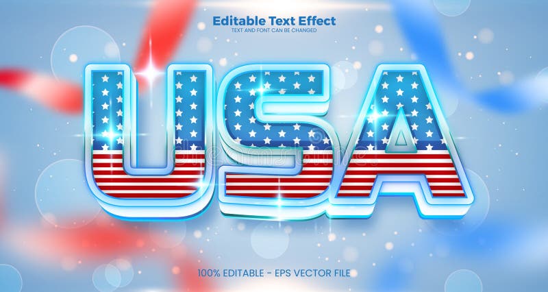 USA Editable Text Effect in Modern Trend Style Stock Vector ...